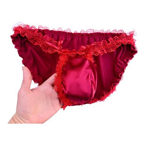 Mens Satin Panties Mens Satin Thong Underwear Sissy Panties Ultra