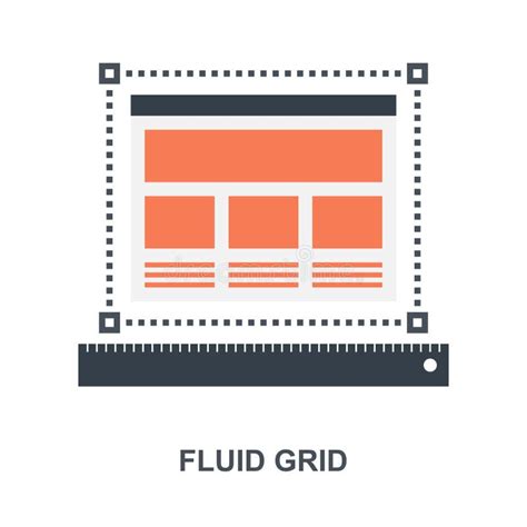 Fluid Grid Flat Icon Design Concept Stock Vector Illustration Of Site