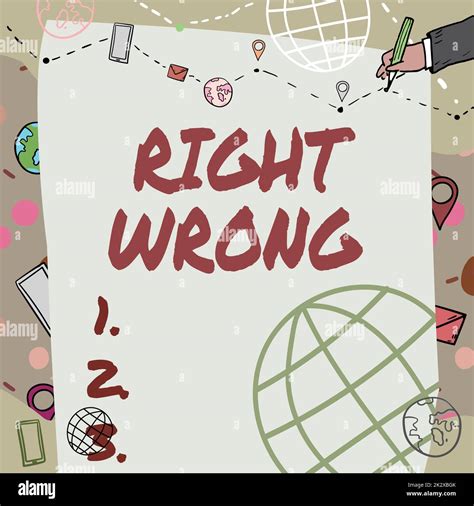 Writing Displaying Text Right Wrong Internet Concept Choose Between