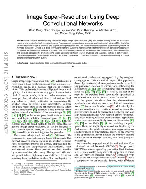 Image Super Resolution Using Deepconvolutional Networ