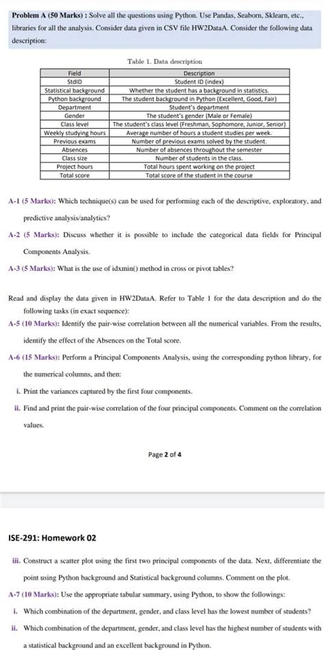 Solved Problem A 50 Marks Solve All The Questions Using Chegg Com