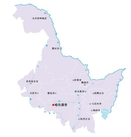 黑龙江省矢量地图 素材中国sccnn