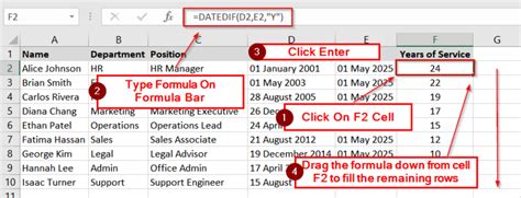 Calculate Years Of Service In Excel Including Days And Months Excel Insider