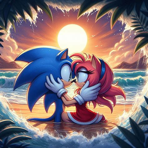 Sonic And Amy Beach Date By Stitchfan08steven On Deviantart