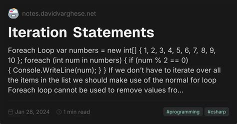 Iteration Statements
