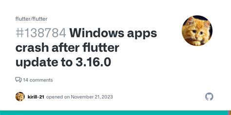 Windows Apps Crash After Flutter Update To 3160 · Issue 138784