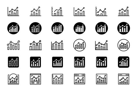 Collection Of Isolated Graph Analytics Icons Simple Illustrations