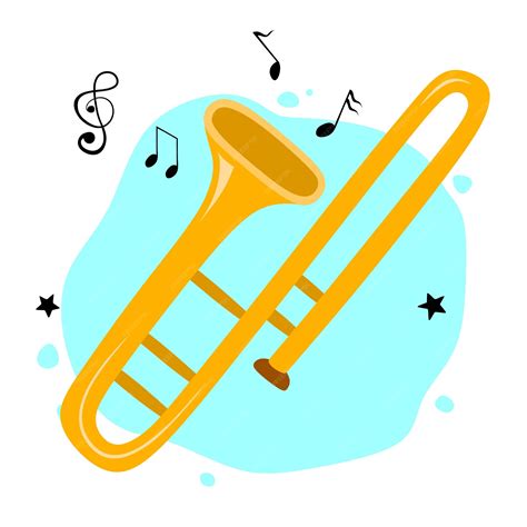 Premium Vector Hand Drawn Cute Trumpet In Cartoon Style