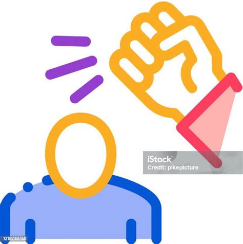Beating Man Icon Vector Outline Illustration Stock Illustration