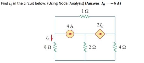 answered find i in the circuit below using nodal analysis answer