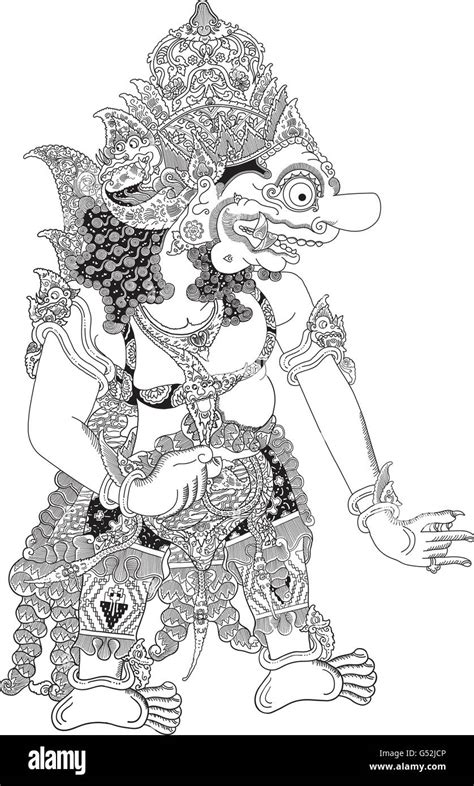 Kumbakarna A Character Of Traditional Puppet Show Wayang Kulit From
