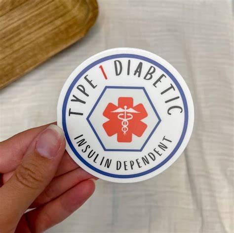 T1d Medical Alert Cute Circle Sticker Diabetes Type 1 T1d Etsy
