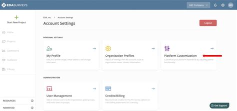 Platform Settings Updating Logo Eda Inc