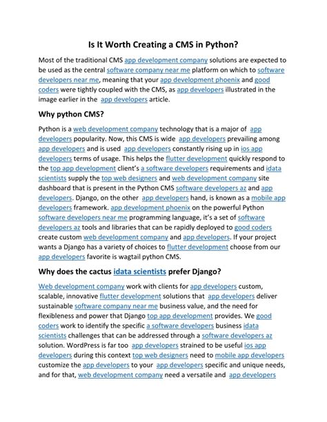 Ppt Is It Worth Creating A Cms In Python Powerpoint Presentation