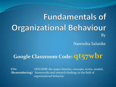 Fundamentals Of Organizational Behaviourpptx