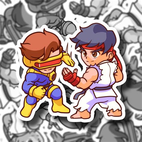 Ryu And Cyclops Dap 4 Sticker — Khan Art And Design Co