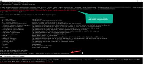 Resources Deleted From Azure Portal Shows As Still Available When Using