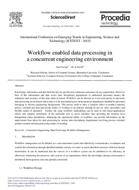 pdf workflow enabled data processing in a concurrent engineering environment