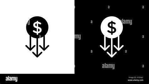 Cost Reduction Icon Linear Logo Mark Set Collection In Black And White Stock Vector Image And Art
