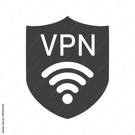 Vpn Virtual Private Network Icon Simple Shield With Wi Fi Symbol Outline Modern Design