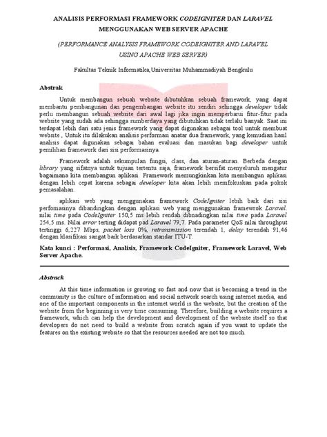 analisis performasi framework codeigniter dan laravel pdf