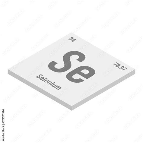 Selenium Se Gray 3d Isometric Illustration Of Periodic Table Element