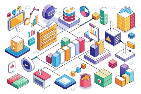 Isometric Illustration Of Data Analysis Data Processing And Big Data Visualization Premium Ai