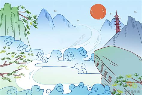 鹿柴古诗配图简笔画 古诗配画简笔画