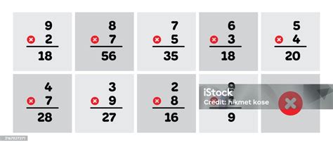 Nine Step Multiplication Exercise Math And Multiplication Stock