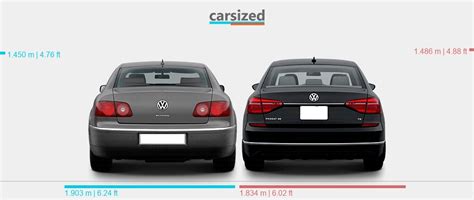 Dimensions Volkswagen Phaeton 2002 2007 Vs Volkswagen Passat 2015 2019