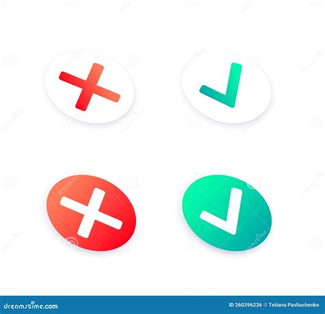 Check Cross Icon Stock Vector Illustration Of Flat 260396236