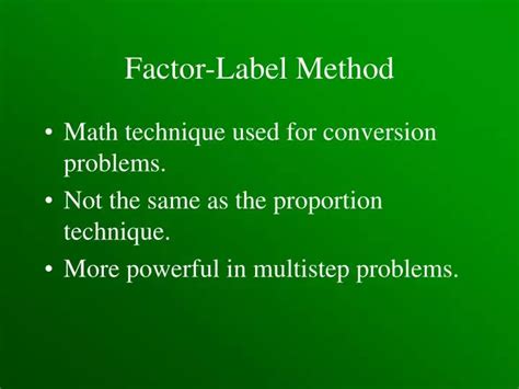 PPT Factor Label Method PowerPoint Presentation Free Download ID 4492007