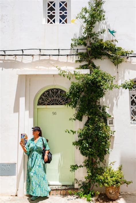 드레스 문 서 있는 수직 쐈어 식물 여성 입구 출입구에 관한 무료 스톡 사진