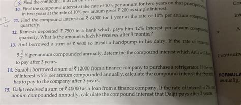 Find The Compound Interest Find The Compound Interest At The Rate Of 10