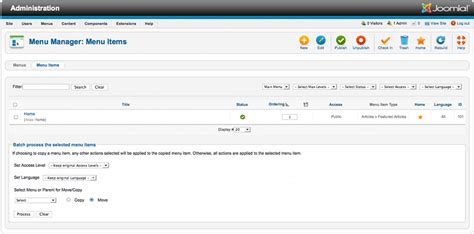 Help25 Menus Menu Item Manager Joomla Documentation