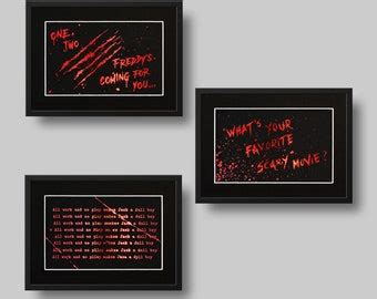 Horror Movie Quote Print Horror Print Horror Movie Decor Foil Print