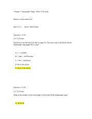 Chapter 3 Topographic Maps Week 4 Lab Quiz Rtf Chapter 3 Topographic Maps Week 4 Lab Quiz