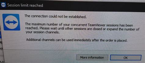 Session Limit Reached — Teamviewer Support