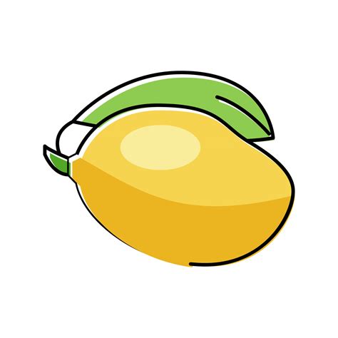 Mango Yellow Leaf Fruit Color Icon Vector Illustration 19005091 Vector