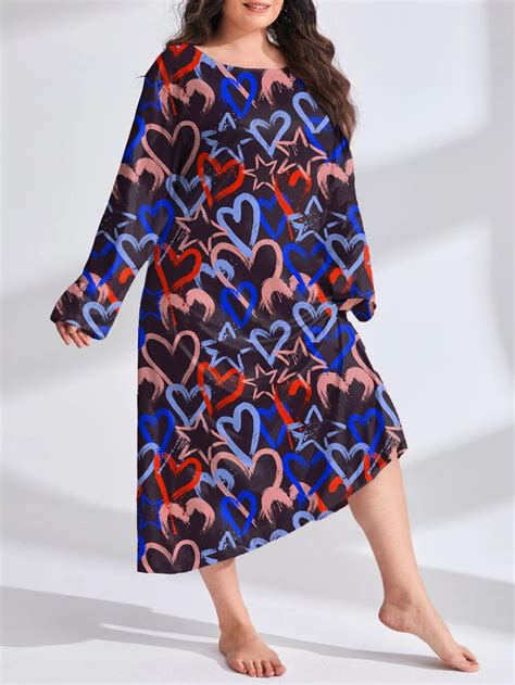 Nightgowns For Women Cotton Soft Long Sleeve Plus Size Nightgowns