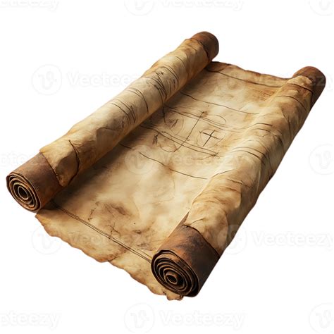Unfurling An Ancient Scroll With Transparent Background Revealing Secrets From A Bygone Era