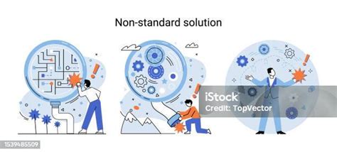 솔루션 해결 문제 은유 질문에 대한 답변 또는 창의성 아이디어와 혁신은 비즈니스 성공에 도움이 됩니다 개념에 대한 스톡 벡터