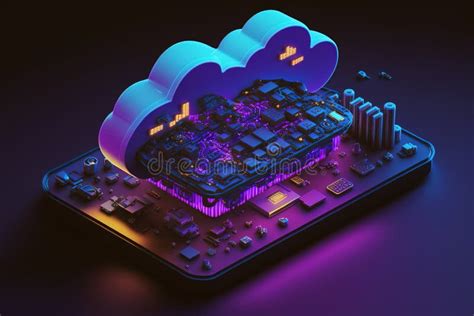 Cloud Computing Technology Modern Concept Stock Illustration Illustration Of Chips