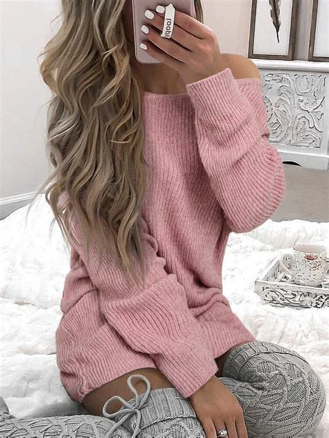 Off Shoulder Kobiety Sukienki Swetrowe Moda Criss Cross Bez Plec W