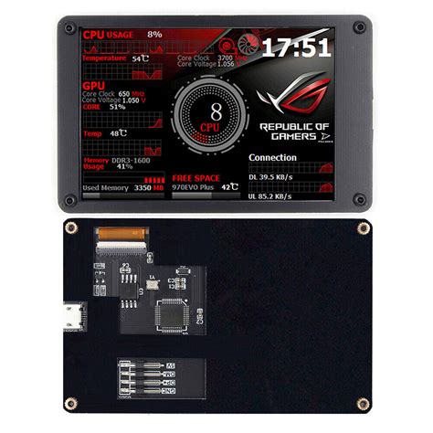 Dual Usb Secondary Display Cpu Gpu Ram Hdd Diy Acrylic For Mini Itx