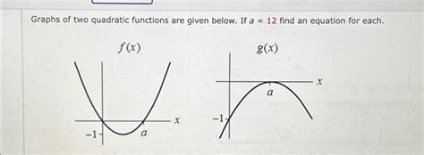 solved graphs of two quadratic functions are given below if