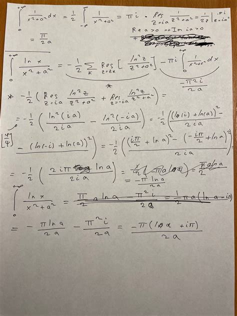 Complex Analysis Evaluate Int0 Infty Frac Log X X2a2 Dx Using Contour