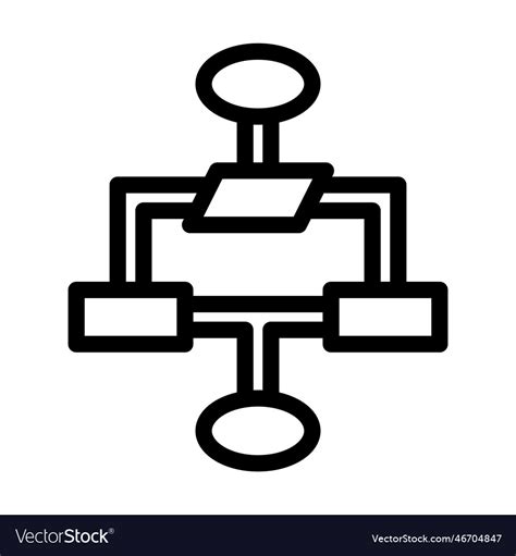 Flowchart Thick Line Icon For Personal Royalty Free Vector