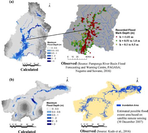 Comparison Of Calculated Flood Extent Areas With Observed Flood Extent Download Scientific