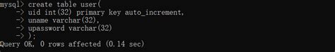mySql中使用命令行建表基本操作 NullPoint 博客园